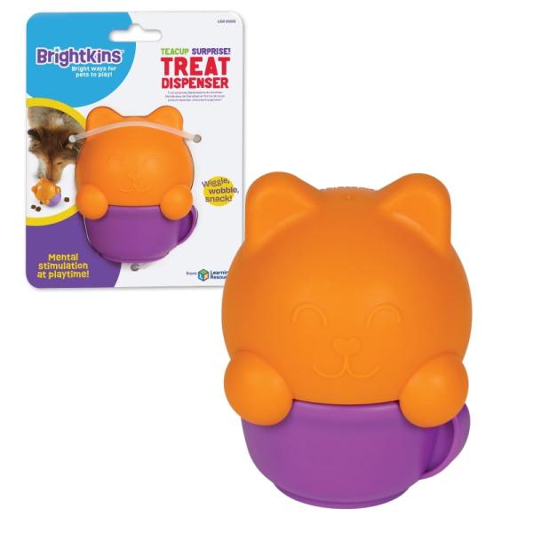 BPA (ビスフェノールA) フリーの素材で作られているため、愛犬が舐めたり噛んだりしても安全安心な素材です。丈夫で壊れにくく程よい硬さの犬のおもちゃは、ノーズワークや留守番用おもちゃにもおすすめ！不規則に転がるティーカップキャット型のペッ...