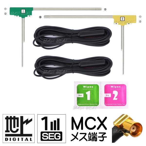 Panasonic SANYO Gorilla ポータブルナビ 対応 MCXメス アンテナセットサンヨー NVP-DTNF2/3 互換 代用品感度の良いフィルムアンテナにブースター内蔵のアンテナケーブルをセットにしましたチューナーアンプ部に...