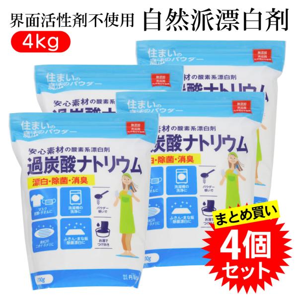 人にも環境にもやさしい酵素パワーで確かな洗浄力ここがポイント！●界面活性剤不使用●キッチン用品の除菌に●お洗濯も酵素系だから色柄物もOK■商品仕様内容量：4kg成分：過炭酸ナトリウム（酸素系）、酵素液性：弱アルカリ性用途：衣類、ふきん、食器...
