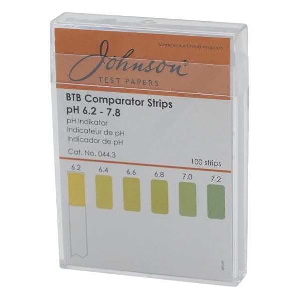 自宅で簡単にph(ペーハー)チェック■特徴変色が長く保持されます。■仕様型番：044.3材質：PP（ポリプロピレン）サイズ：5×60mmプラスチックケース入pH測定領域：6.2-7.8pH測定目盛間隔：0.2変色切片数：1入数：1ケース（1...