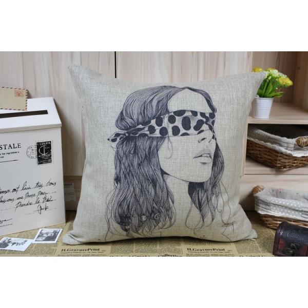 ■サイズ　45×45cm ■素材　ナチュラルリネン40%コットン30%ポリエステル30%■生産国：中国■ヌードクッションは別売りです。