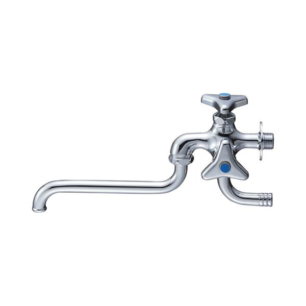 2つの吐水口から同時吐水可能