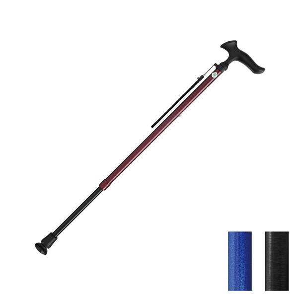 ●サイズ／　長さ約73〜95.5cm（10段階／2.5cm）　グリップ長さ：12.5cm　ゴムチップ底径：約4cm●パイプ径／上部：1.9cm、下部：1.6cm●対応身長／約140〜185cm●重さ／約270g●材質／　本体：アルミ　グリッ...