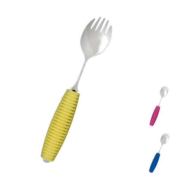 ●サイズ／　全長：19.8cm　グリップタイプ：直径2.1〜2.3cm●重量／52g●材質／18-8ステンレススチール、シリコン●耐熱温度／200度●カラー／ピンク　イエロー　ブルー●メーカー品番／　ピンク:FM-04P　イエロー:FM-0...