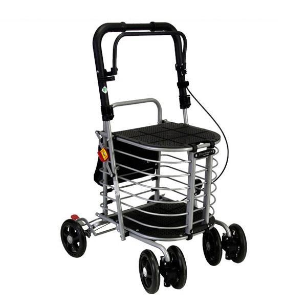 ●サイズ／　幅46×奥行54×高さ83〜91（3段階／4cm）cm　折りたたみ時：奥行31×高さ91cm　座面：幅32×奥行30cm　座面高：49cm●車輪サイズ／前輪14.5×後輪14.5cm●重さ／5.2kg●材質／フレーム：アルミパイ...