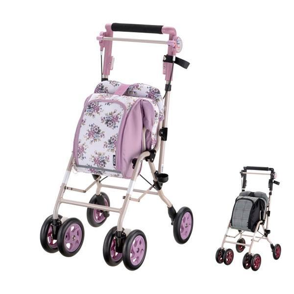 ●サイズ／幅43×奥行52×高さ85〜91（3段階／3cm）cm、折りたたみ時：奥行30.5×高さ87〜93cm、座面：幅31×奥行24cm、座面高：44cm●車輪サイズ／前輪15×後輪15cm●車輪サイズ／前輪15×後輪15cm●重さ／3...