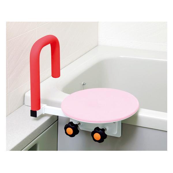 ●サイズ／　幅35×奥行27cm　座面：直径27cm　手すり：幅17.5×高さ25cm　手すり直径：3.3cm●重さ／約4.5kg●材質／　回転盤：無吸水性ウレタン・アルミ　本体・締付板・回転機能板：ステンレス　手すり：ステンレス（心材）・...