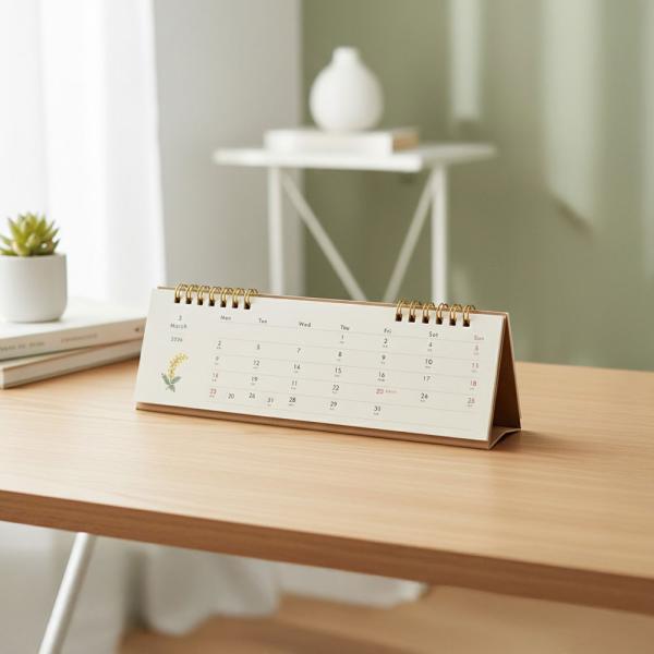 商品説明 リングタイプの『MATOKA マトカ』2026年 卓上カレンダー。人気シリーズ『mois et fleurs』の 季節に咲く花が毎月を彩ります。12種類のお花が散りばめられた華やかな表紙付き。パソコンモニターの下にちょうど良い横長...