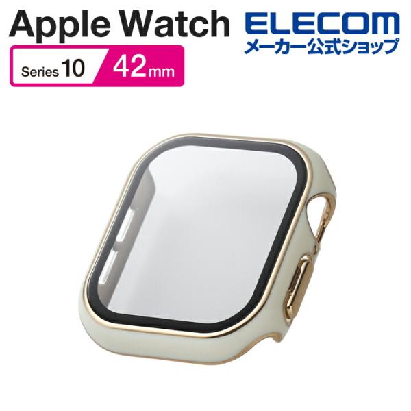 艶やかで透明度が高く傷に強い強化ガラスとポリカーボネート素材の2重構造で、Apple Watchの画面および側面部を保護し傷や汚れから守るApple Watch用フルカバーケースです。関連キーワード：エレコムダイレクトショップ エレコムダイ...