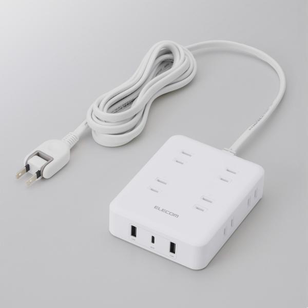 デスク周辺の電源をひとまとめに!8つのAC差込口、2つのUSB-Aポート、1つのUSB Type-C(TM)ポートが一体になったUSBタップです。最大11台のデバイスを接続でき、コンセント周りをスッキリ整理できます。差込口をゆとりのある間隔...