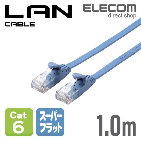 周波数帯域250MHzを保証するギガビット・イーサネットに対応した、Cat6準拠LANケーブルのフラットタイプです。設置場所を選ばない薄さ約1.4mmのフラットケーブルを採用しています。関連キーワード：エレコムダイレクトショップ エレコムダ...