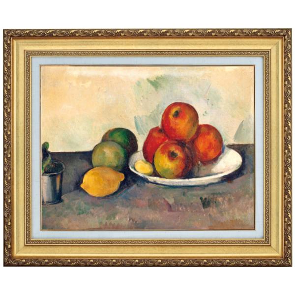 200作ある静物画の60作以上にりんごを描いたセザンヌ。その一枚の本作も、色と構成が絶妙で見るたびに新しい。●絵寸法:(約)長辺40×短辺30.5cm●額寸法:(約)長辺58×短辺48.5×4cm●重量:(約)2.1kg●額材質:樹脂、アク...