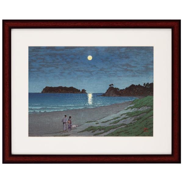 月が照らす夏の夜の江ノ島。巴水ブルーの独特な色合いに爽涼感が漂う作品。■ 川瀬巴水［略歴］明治16年(1883)、東京市芝区(現港区新橋五丁目)生まれ。25歳の時に鏑木清方の門をたたく。最初は年齢を理由に入門を断られたが、再度清方に入門を懇...