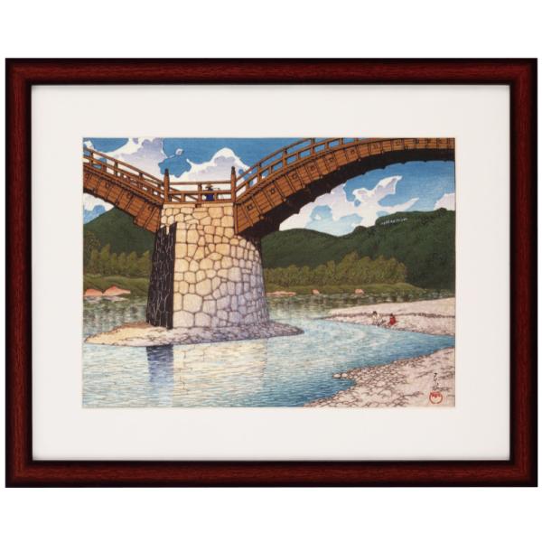 「旅みやげ第三集」の版。清流・錦川に反射した光が生み出す独特の陰影を繊細に表現。■ 川瀬巴水［略歴］明治16年(1883)、東京市芝区(現港区新橋五丁目)生まれ。25歳の時に鏑木清方の門をたたく。最初は年齢を理由に入門を断られたが、再度清方...