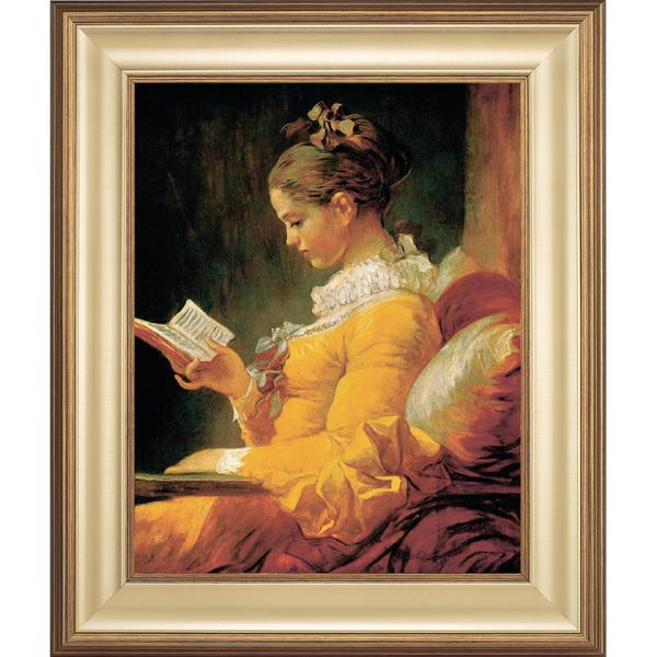 アンティーク調金色高級額縁入り3号寸法（約）絵：27.7×21.7cm額：38.5×32.5×2.5cmアートの友社 立体複製名画 フラゴナール「本を読む少女」（3号）31782ジャン・オノレ・フラゴナール