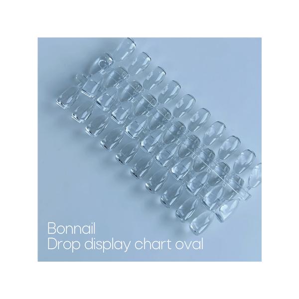ボンネイル Bonnail ドロップディスプレイチャート オーバル 200個入り ネイルチップ クリア 透明 カラーチャート 3D立体 ジェルネイル ネイルアートデザイン ネイルサロン ネイル セルフネイル 新品 送料無料
