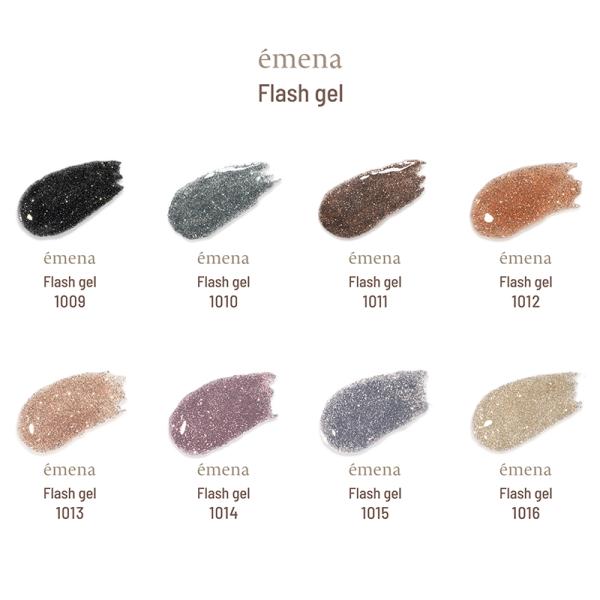 エメナ emena Flash gel 8g 【8種からご選択】 1009-1016 フラッシュジェル グリッター ラメ キラキラ カラージェル ソフトジェル ソークオフ ジェルネイル ネイルアート セルフ グレー シルバー グレージュ ベ...