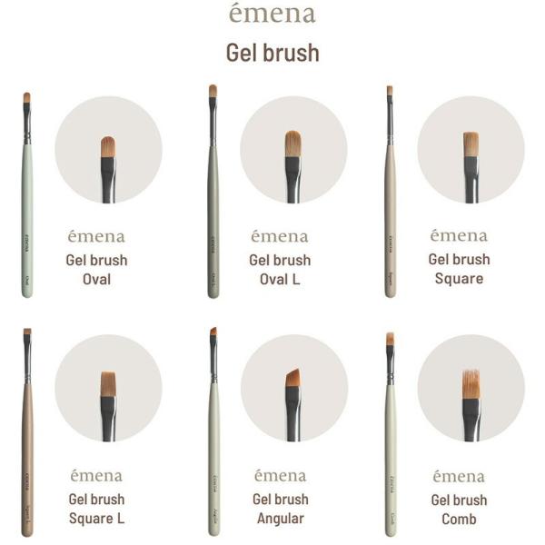 エメナ emena ジェルブラシ 1本 【6種からご選択】 オーバル オーバル L スクエア スクエア L アンギュラー コーム ネイルブラシ 筆 キャップ付き しなやか 使いやすい ジェルネイル セルフネイル Oval Oval L Sq...