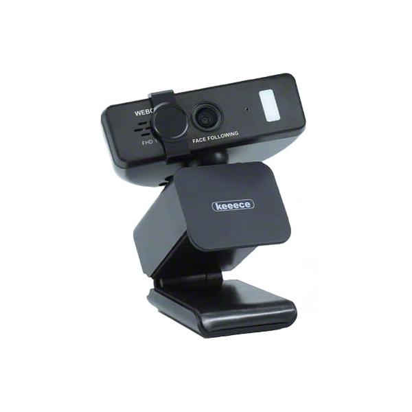 keeece 顔自動追従 ジェスチャー認識 WEBカメラ 3R-FCT02 ウェブカメラ マイク機能付 フェイストラッキング機能付 三脚取り付け可能 LEDライト付 プライバシーカバー付 視野角130度 フルHD 1080P 高画質 動画配...