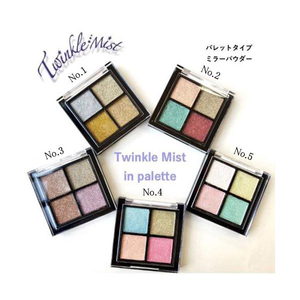 NFS Twinkle Mist-in palet ミラーパウダー 0.5g×4色計2g 【5種類からご選択】 No.1-No.5 メタリック オーロラ パレットタイプ チップ2本付き ミラーネイル クラフトレジン アクセサリー ネイルアー...