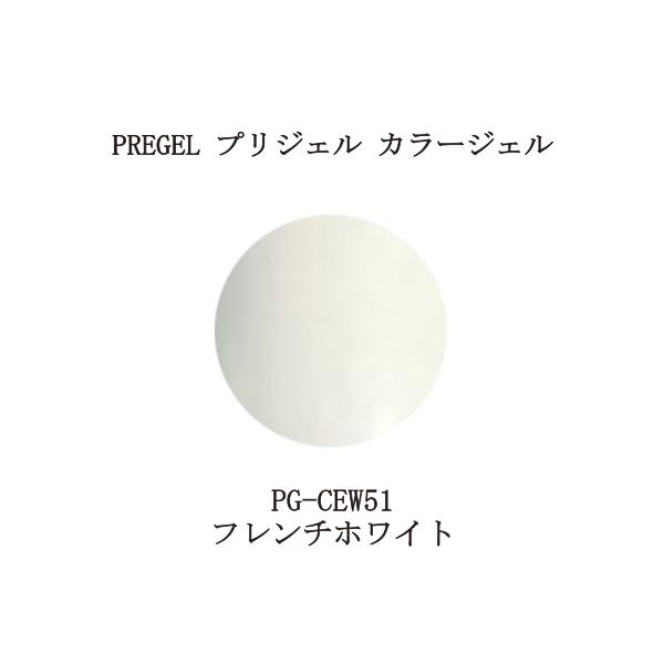 プリジェル カラージェル PG-CEW51 フレンチホワイト マット 3g ネイルカラー ネイリスト セルフネイル ジェルネイル ジェルカラー ソフトジェルタイプ ソークオフタイプ 新品 送料無料