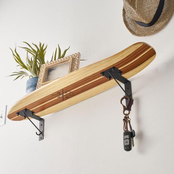 ■サイズ(cm)：約 W 81 × D 20 × H 14※左右のネジ幅：約 46※多少サイズは前後します。■重量：約 1.5 kg■素材：木材：バンブー(竹)、カナディアンメープル(カエデ)ブラケット部分：スチール■生産国：中国■ご注意：...