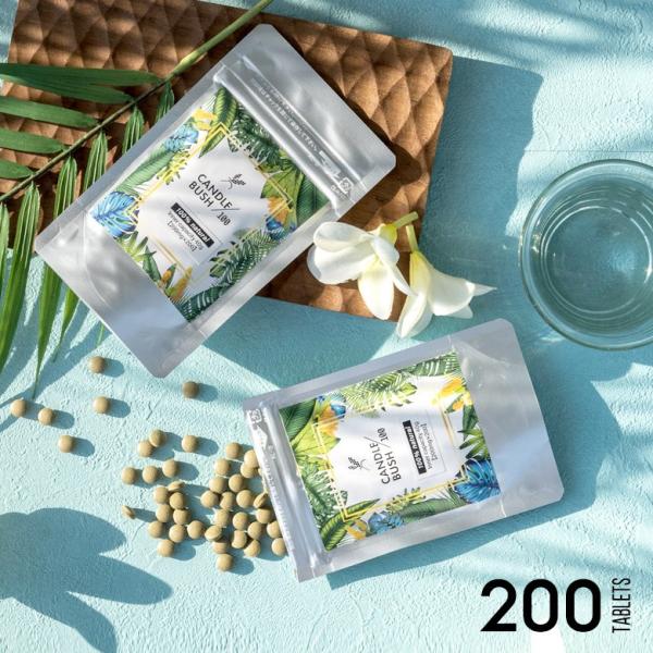 ■名称：キャンドルブッシュ加工食品■原材料名：キャンドルブッシュ末■内容量：40g(200mgx200粒)■賞味期限：袋に記載■保存方法：高温多湿・直射日光を避けて涼しいところで保存してください。■販売者：株式会社ナチュラルサプリ ＮＮ■広...