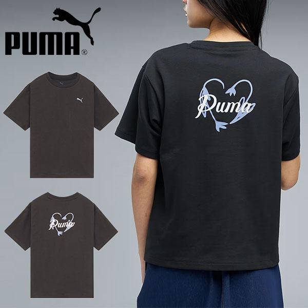 PUMA(プーマ) ESS ELEVATED MX SS BK PT Tシャツ になります。レディース・女性・婦人シンプルで可愛らしいウィメンズ ESS エレベーテッド MX BK PT 半袖 Tシャツ。フロントはプーマキャットロゴがワンポ...