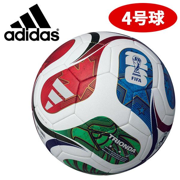adidas (アディダス) トリオンダ キッズ（4号球） になります。小学校/小学生/子供用/サッカーボール開催国であるカナダ、メキシコ、アメリカの国旗からインスピレーションを受けており、赤いカエデの葉（カナダ）、緑の鷲（メキシコ）、青い...