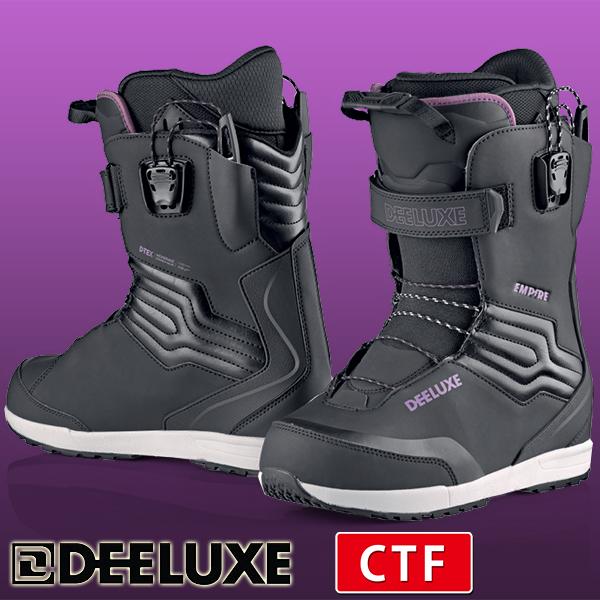 ディーラックス（DEELUXE） 日本正規品 SNOWBOARD左右非対称設計のアンクルウィンドウにより、内側に膝が入れやすく粘り・弾力があり操作しやすくなっている。レメディーソールはグリップがとても良く、踏み込む際にロスが出ない。かかと部...
