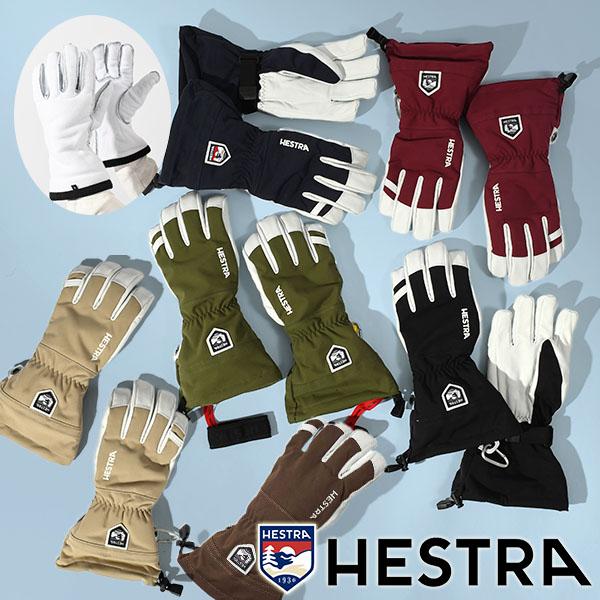 HESTRA ヘストラヨーロッパのスキーガイドやカナダのヘリスキーガイドなど、経験豊富な世界中のガイド達が愛用するロングセラーモデルです。手のひらから指先は耐久性と強度に優れたゴート（山羊）皮革、表側から手首全体は防水透湿メンブレンをミック...