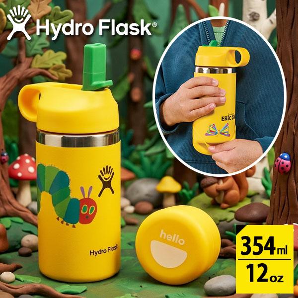 【日本正規品】8902640206261Hydro Flask(ハイドロフラスク)× エリック・カール「はらぺこあおむし」12 oz Wide Mouth KIDS(12オンス ワイドマウス キッズ)お子様や女性の小さな手でも持ちやすく、ほ...