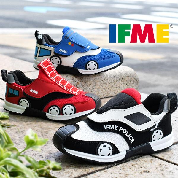 IFME イフミー はたらくのりものキッズスニーカー 30-5809男の子 女の子 キッズ ジュニア こども用IFMEの乗り物シリーズにパトカー・パッカー車(ごみ収集車)・ハシゴ消防車がモチーフの軽い履き心地が特徴のキッズスニーカー新登場！...