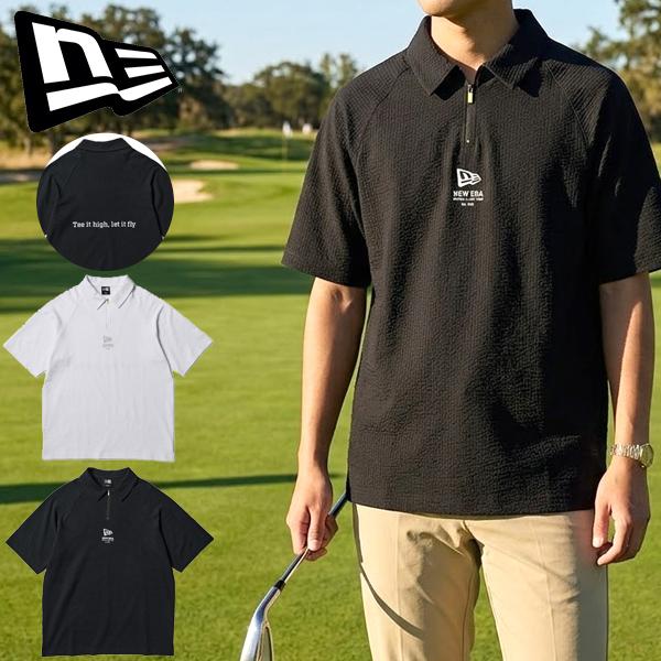 【※こちらの商品は「ネコポス発送」になりますので同梱や複数購入は出来ませんのでご了承の上ご検討ください。】NEW ERA ニューエラ SS Skipper Seersucker Polo Shirtゴルフウエア 半袖 ポロシャツ Tシャツ ...