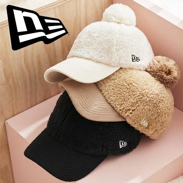 NEW ERA ニューエラ 9TWENTY Pom-Pon Capキャップ CAP 帽子 レディース 女性秋冬らしい毛足の長いミンクフリースを使用したコレクション。トップには愛らしいポンポンを配備。スウェットバンドには抗菌効果のあるMICR...