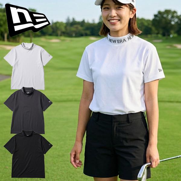 【※こちらの商品は「ネコポス発送」になりますので同梱や複数購入は出来ませんのでご了承の上ご検討ください。】NEW ERA ニューエラ S/S Mid Neck Tee Jacquard Logoゴルフウエア 半袖 Tシャツ レディース 女性...