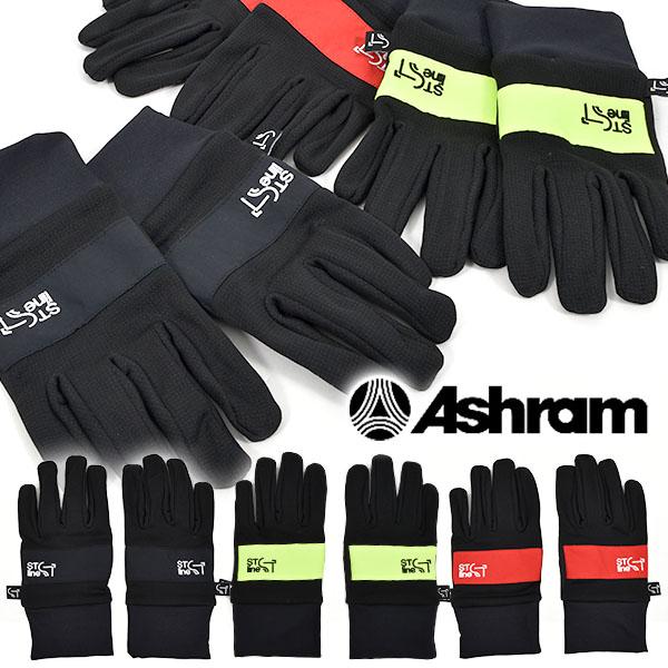 Ashram アシュラム スノーボード グローブ 手袋 メンズ レディースPOLARTEC GLOVES ポーラテック グローブ高機能フリースとして名高い「ポーラーテック社」のフリース手袋高い保温性と優れたストレッチ性能を持つ「ポーラーテッ...