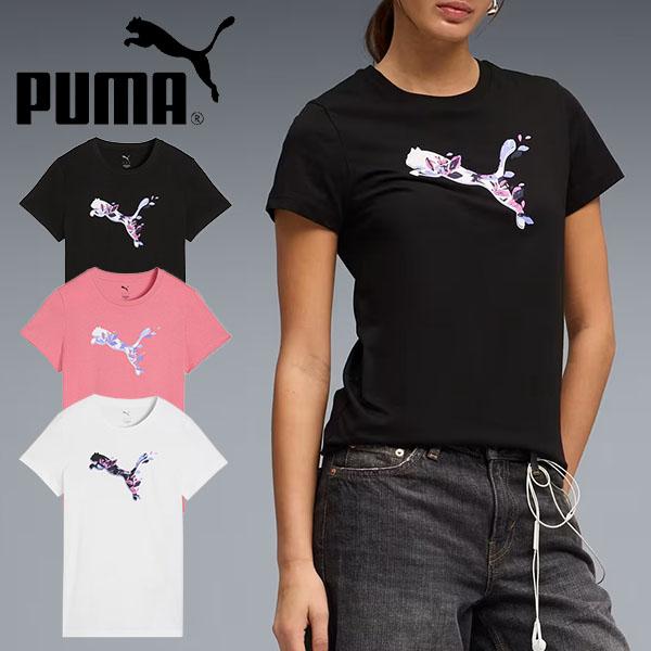 PUMA(プーマ) GRAPHICS フローラル キャット Tシャツ になります。レディース・女性・婦人本体)天竺: コットン 75%   コットン  (リサイクル) 25%衿)リブ: コットン 60%   コットン  (リサイクル) 20...