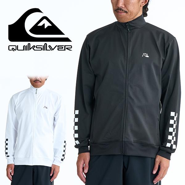 QUIKSILVER（クイックシルバー） CHECKER ZIP QLY261011 紳士・男性用■DESIGN・スタンドカラー仕様のフルジップ長袖ラッシュガード。・左胸とバック左脇部分にバブルロゴ、両袖にはQUIKSILVERを象徴するチ...