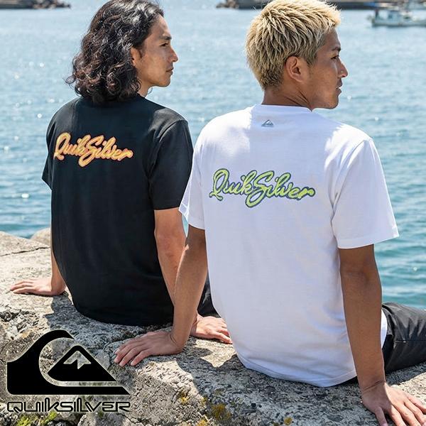 QUIKSILVER（クイックシルバー） MALIBUART SS QLY261023 紳士・男性用■DESIGN・半袖ラッシュガード、ユーティリティ機能Tシャツ・左胸に山波ロゴ、バックにはQUIKSILVERロゴをアレンジしたレトロなグラ...