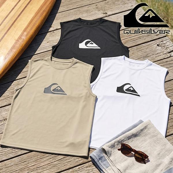 QUIKSILVER（クイックシルバー） COMP LOGO SL QLY261025 紳士・男性用■DESIGN・ノースリーブ仕様のラッシュガード、ユーティリティ機能Tシャツ・フロントに山波ロゴ、バックの襟ぐりにバータイプのグラフィックを...
