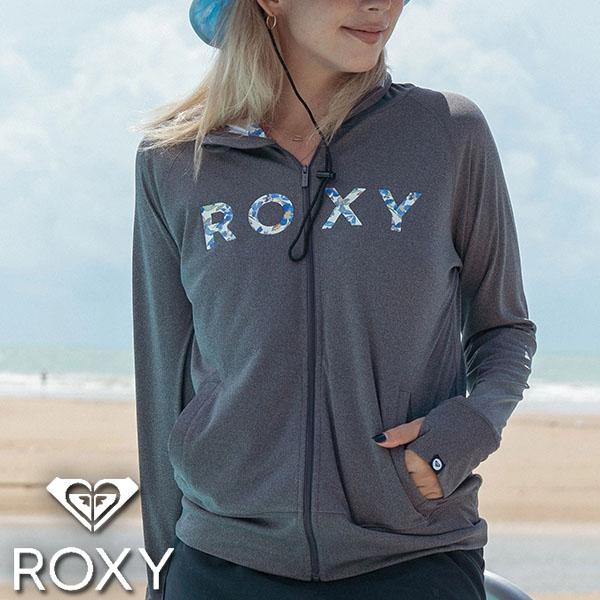 ロキシー(ROXY) ARTSY FLORAL LOGO PARKA 婦人・女性用 杢調の素材を使用したラッシュガード。胸元のロゴとフード裏には、シーズナルのボタニカルプリントを施しました。UVカット機能を備え、さらにサムホール付きロングス...