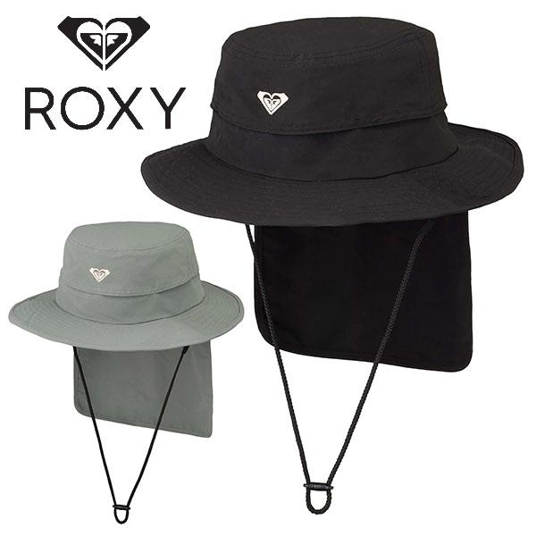 ROXY（ロキシー）UPF50+ SUPハット UV WATER BEACH HAT 婦人・女性用水や雨の重さでつばが下がらないよう視界を安定させるブリム前面のぺフ芯仕様で、首後ろの日焼けを防止する垂れとあご紐付き。撥水加工の軽量ポリエステ...