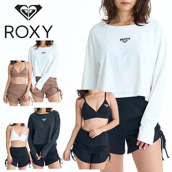 ROXY（ロキシー）BLUE DRIFT RSW261002 （水着・ビキニ） 3点セット 婦人・女性用■DESIGN・ロングスリーブのラッシュガードと水着の3点セット。・ブラはワイドなシルエットで、アンダーのベルトで安定感のある着心地。・...