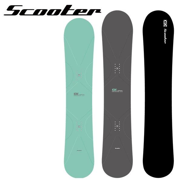 Scooter（スクーター） スノーボード 板全地形対応カービングボードが新たに登場。両足下にX型メタルプレートを配置し、フリースタイル的なコントロールと強力なエッジグリップを両立した全地形対応カービングボード、XXの登場です。ノーマルワイ...