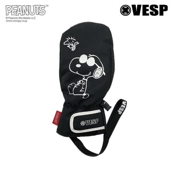 VESP(ベスプ）大きくスヌーピー、ウッドストックをプリントしたVESPとPEANUTSのコラボレーショングローブ。スヌーピーファン必見。ポリエステルオックス(耐水圧10,000mm)　ピーナッツ スヌーピー コラボ