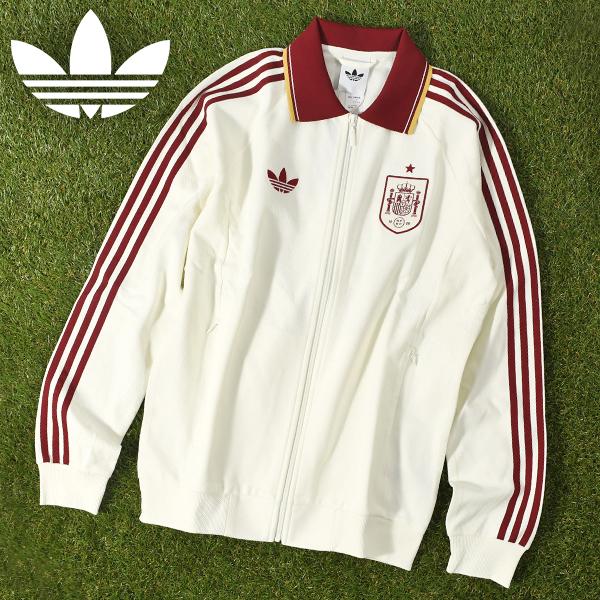 adidas (アディダス) スペイン代表 アウェイ ANTHEM JACKET になります。メンズ・男性・紳士レトロな要素とトレフォイルブランディングを取り入れた、タイムレスなスタイルのジャケット。スペイン代表 26 アウェイ アンセムジ...