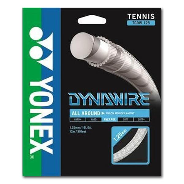 YONEX DYNAWIRE 125 ヨネックス ダイナワイヤー125 TGDW125メタルフィルムを巻きつけ耐久性7％アップ。反発性と耐久性を高次元で両立した、オールラウンドストリング。モノフィラメント構造。打球感AVERAGEA。ゲージ...