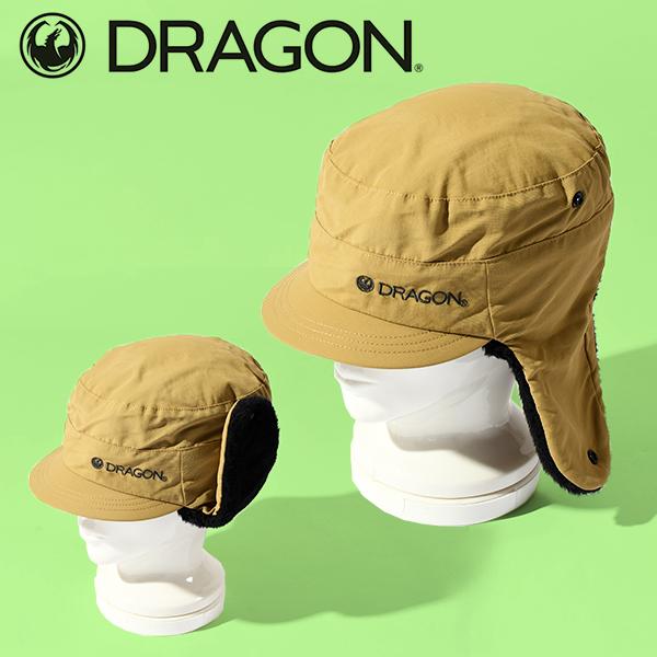 DRAGON（ドラゴン）FLAP CAP 紳士・男性用保温性のあるファー素材の耳付きフラップキャップです。DRAGONオリジナルのゴーグル着用時のストラップホルダーを採用。NYLON 100%バック部分にゴーグルストラップホルダー付き
