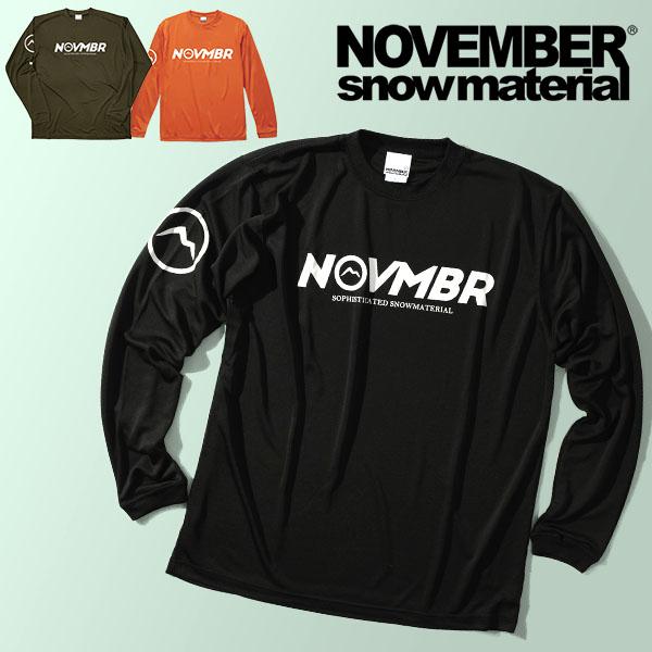 NOVEMBER (ノベンバー)  DRY-LONG2 T SHIRTS Tシャツオールシーズン使える機能重視の丈夫な4.7オンスドライシルキータッチロングスリーブTシャツ。タウンからスノーシーンまで多方面が活躍のアイテム。Mサイズ 身丈：...